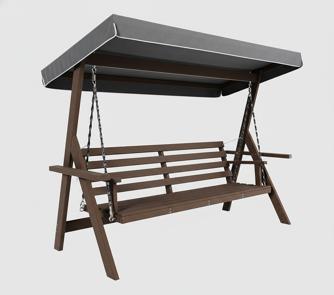 Качели садовые взрослые 4-х местные Brixton с тентом и регулируемой спинкой