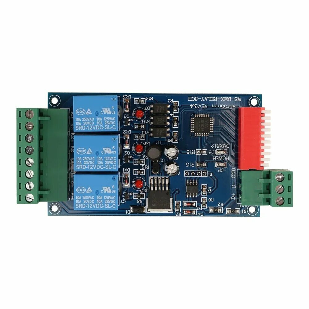3-канальный 5А DMX512 управляемый релейный переключатель комплект DIY преобразователь DMX диммер реле