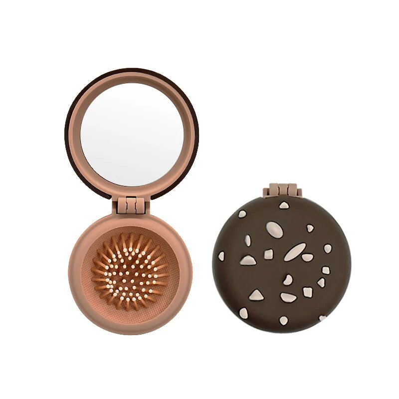 Складная мини-расческа-зеркало для женщин 174-Chocolate-Brown