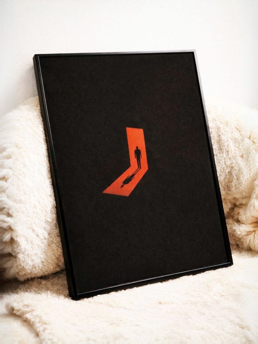 Постер интерьерный на стену "Силуэт в свете", минимализм, нуар. Картина для дома и офиса, стиль Лофт