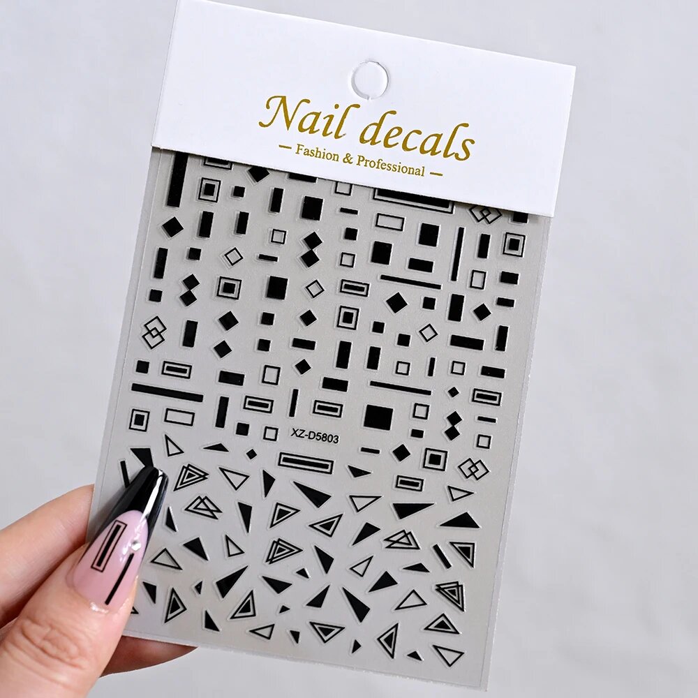 Наклейки для ногтей MAFANAILS, геометрия, NKS358-03-04