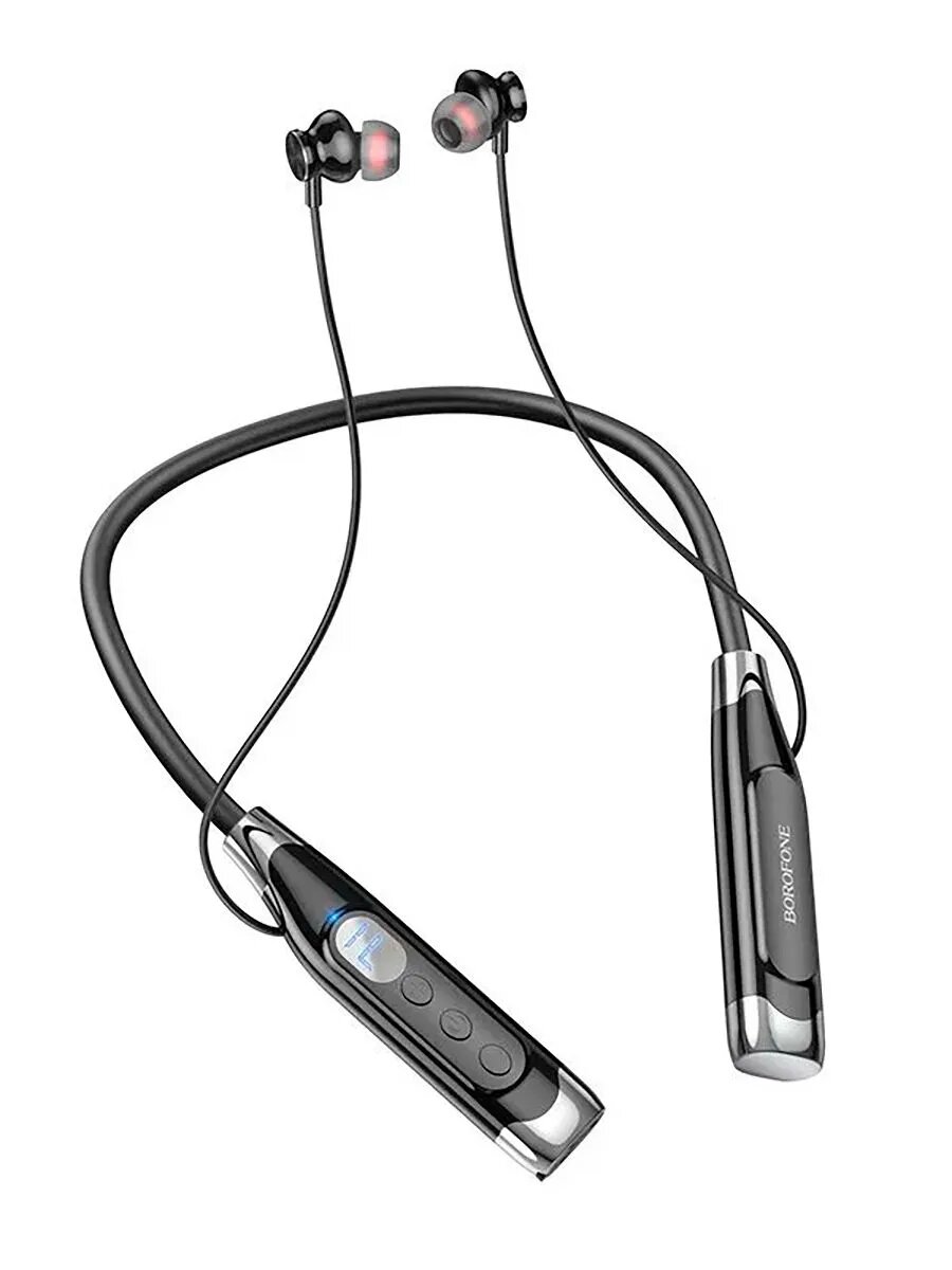 Наушники Bluetooth с микрофоном Borofone BDM16, магнитные, цвет черный / беспроводные на шею