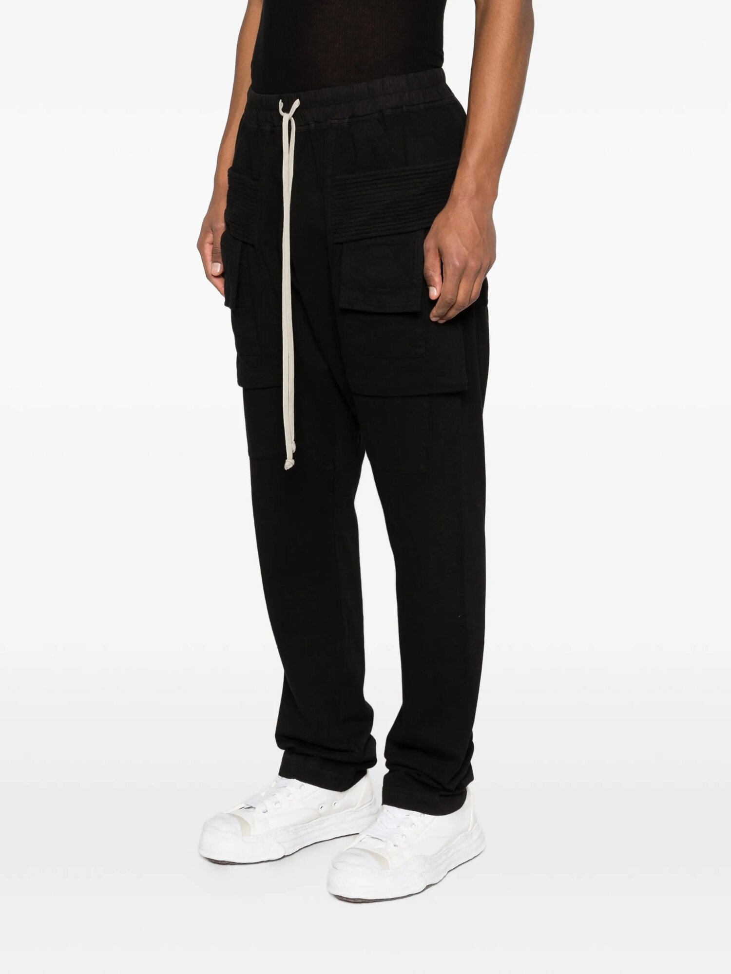 Брюки Rick Owens Drawstring cotton trousers, размер L, черный — фото 1