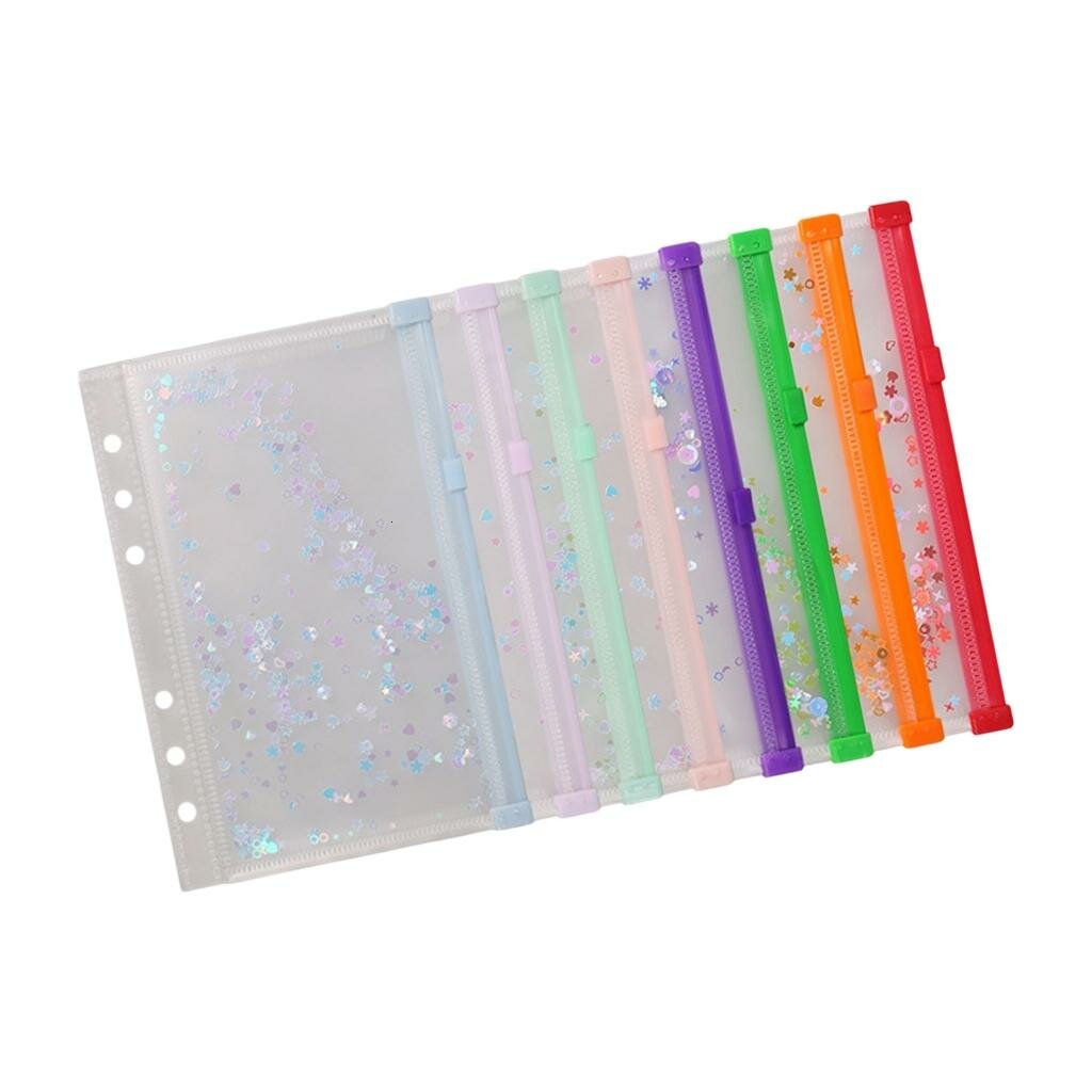 8 шт. прозрачных водонепроницаемых конвертов для документов с замком-молнией, A6.