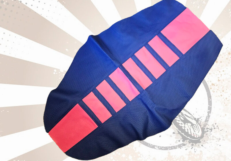 Чехол на сиденье мотоцикла Сине-розовый, противоскользящий захват, шкурка кросс-эндуро универсальный