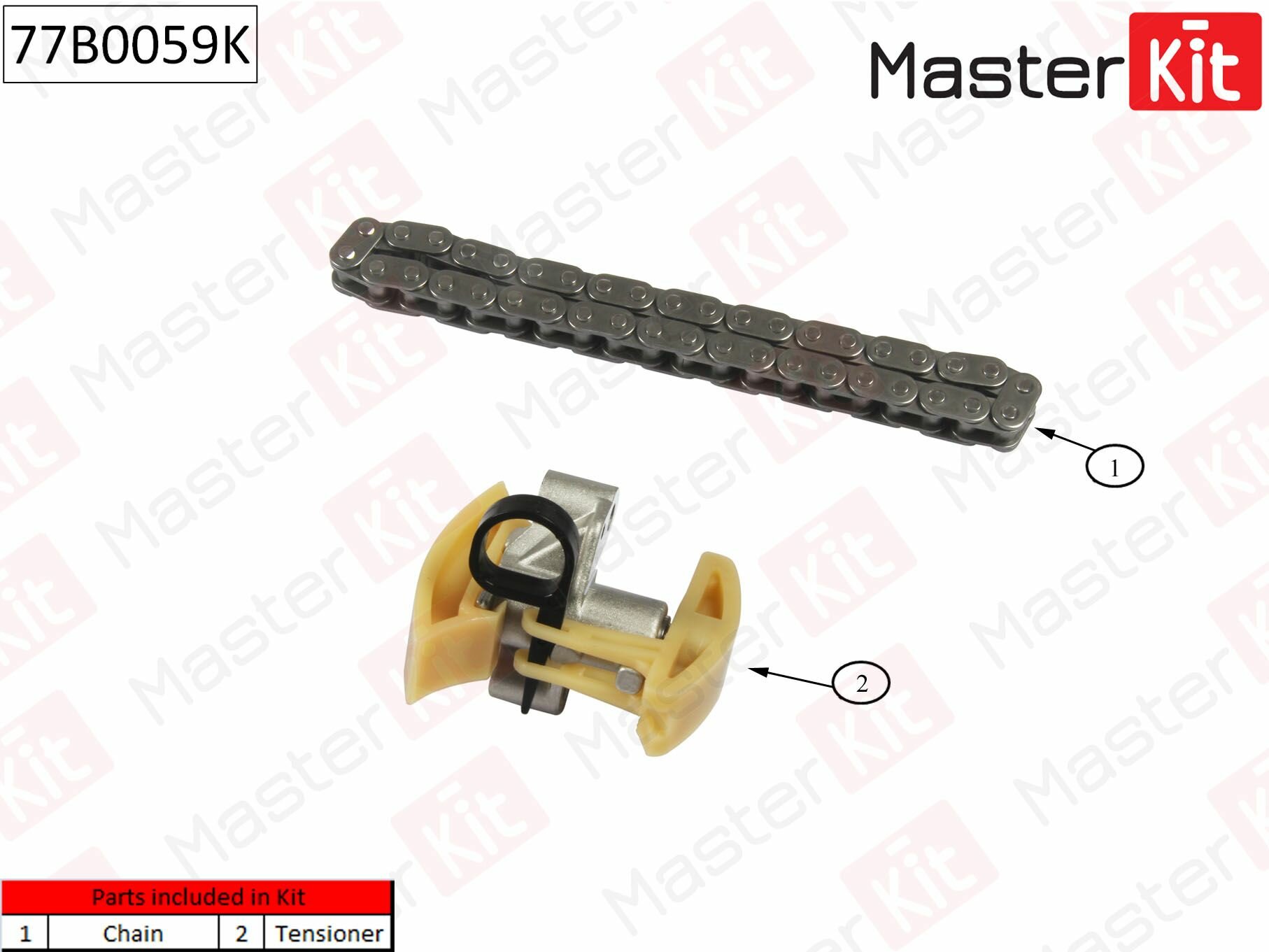 Комплект цепи привода распредвала CITROEN C2/C3/C4/Berlingo 9HZ/Ford C-Max GPDA. HHDA/Mazda MasterKit 77B0059K