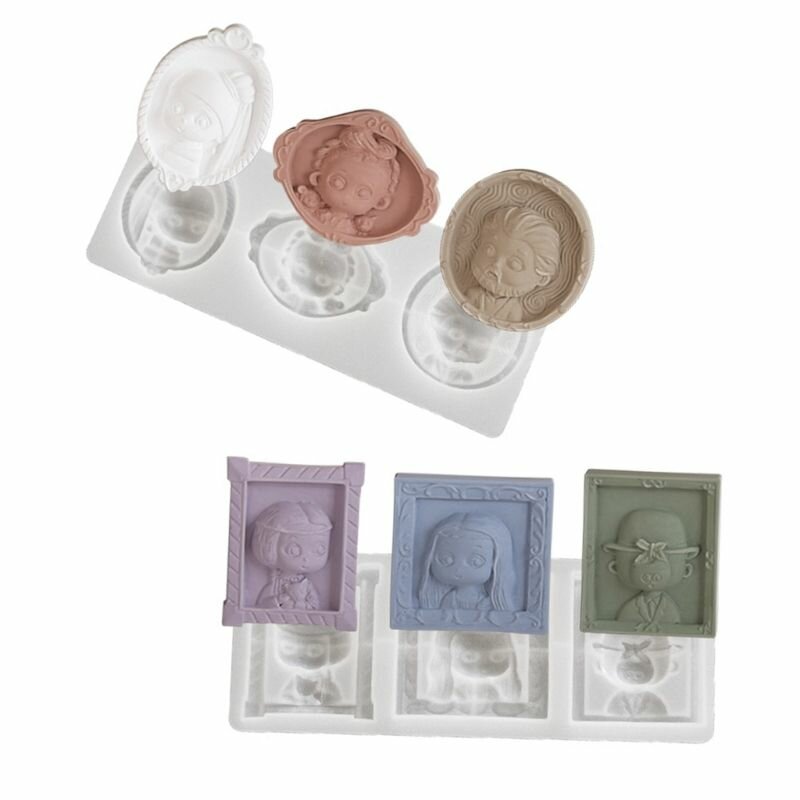 Набор из 2 частей, силиконовая форма для создания объемного портрета с тиснением эпоксидной смолой "сделай сам"-set