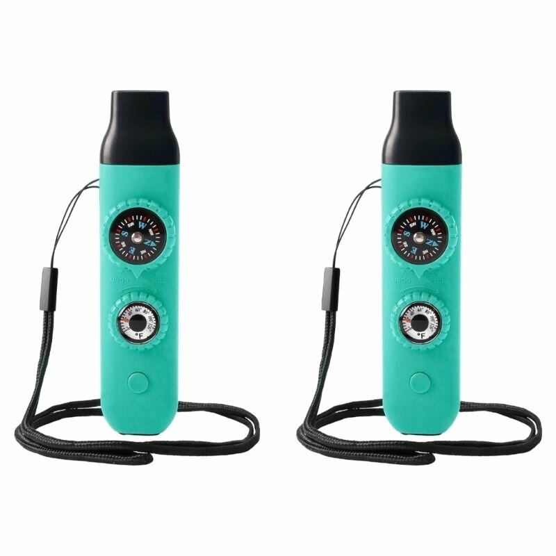 2 штуки многофункционального свистка "семь в одном" для выживания и спасательного свистка-azure