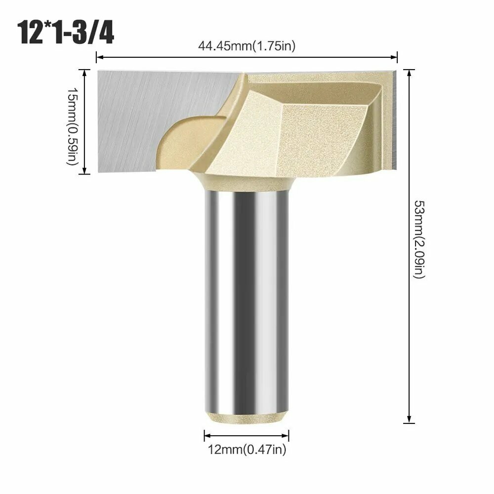 Фреза по дереву пазовая прямая 44.45 х 15 мм, хвостовика 12 мм