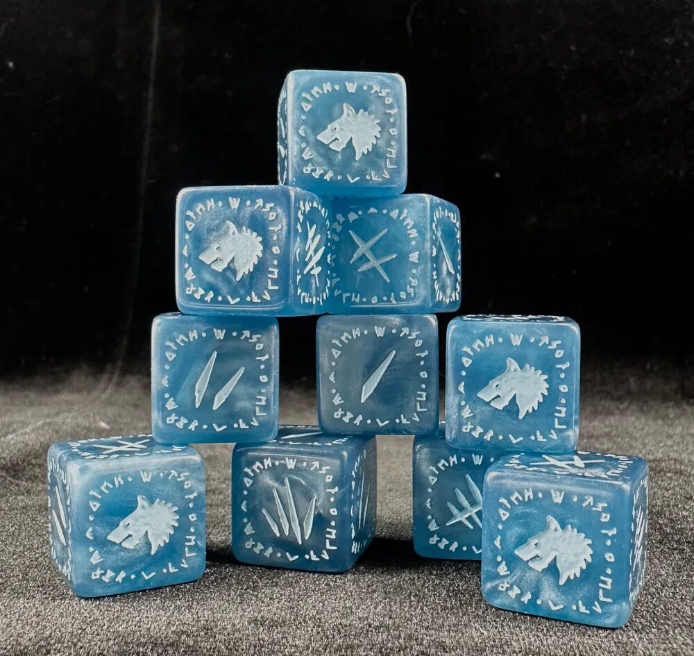 Набор из 10 игровых кубиков16mm диаметром, игральная кость, Warhammer 40K Space Wolf dice, Warhammer dice