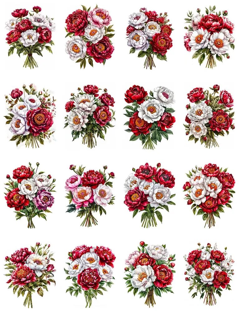 Водорастворимая картинка для мыла А4 Пионы