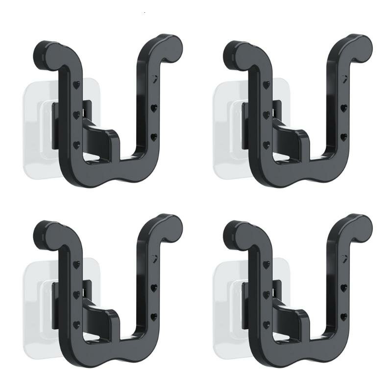 Настенный держатель для тапочек, Черный цвет - 4 упаковки