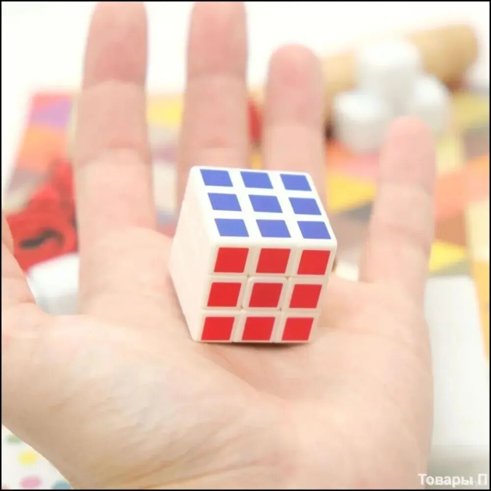 Кубик рубика 3х3 / 3x3x3 mini 3см Белый, развивающая игрушка-трансформер для детей и взрослых