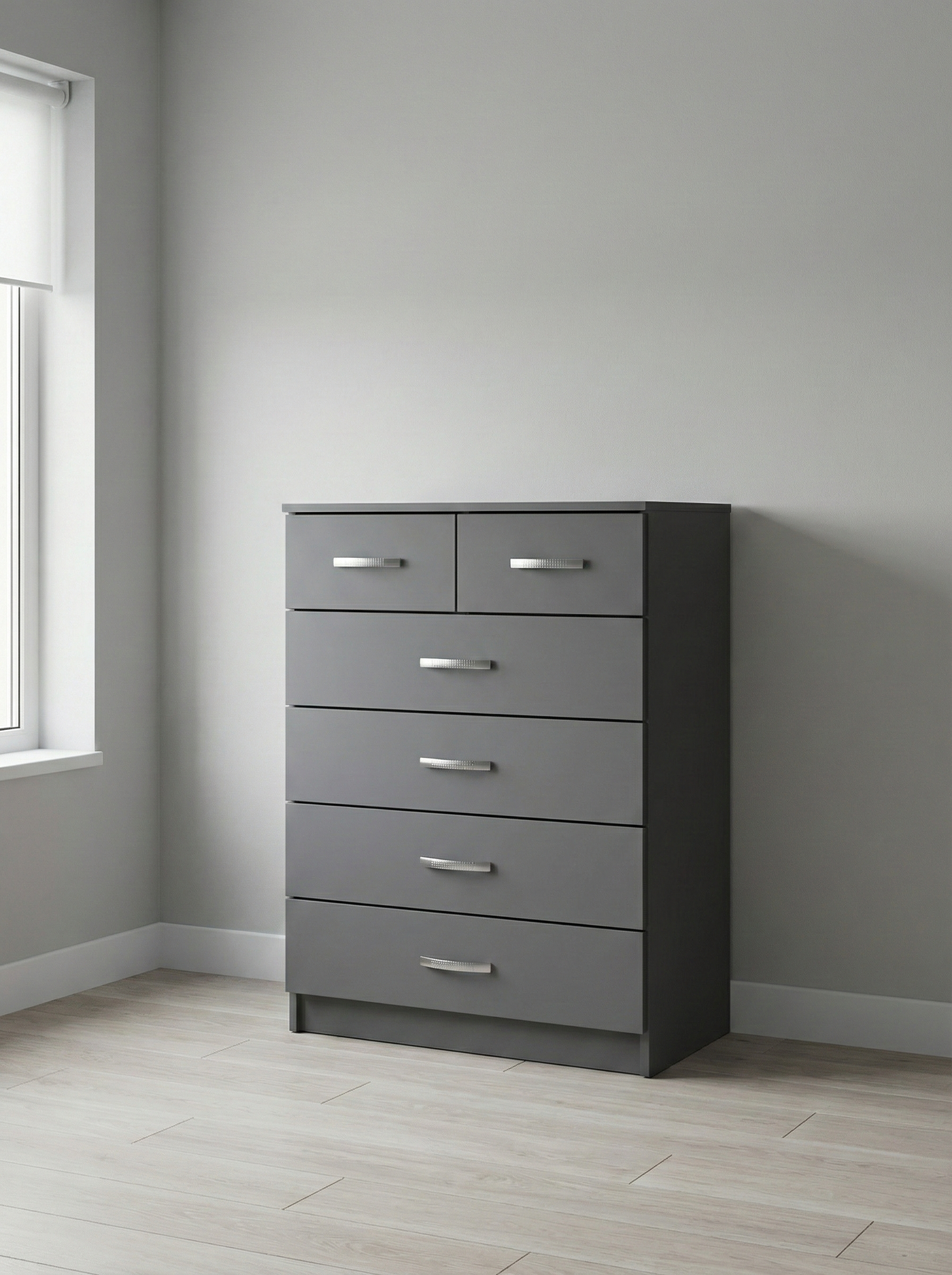 Комод Капри-11 с 6 ящиками и 6 ручками, ШхГхВ: 81х43х101 см, графит