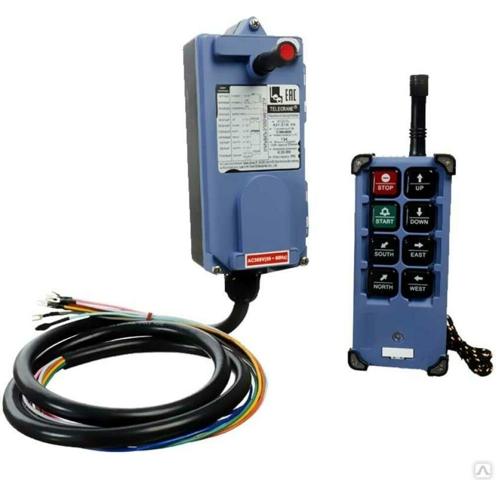 Радиоуправление TELECRANE А21-Е1B (пульт 6 кн.+старт+стоп, 1 скорость, питание 220/380 В) 00005048