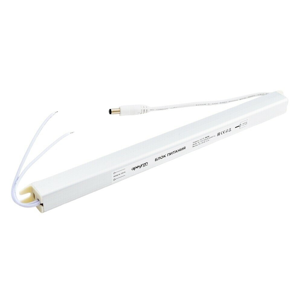 Блок питания для светодиодной ленты Apeyron 230/24 В 36 Вт IP20 (03-97)
