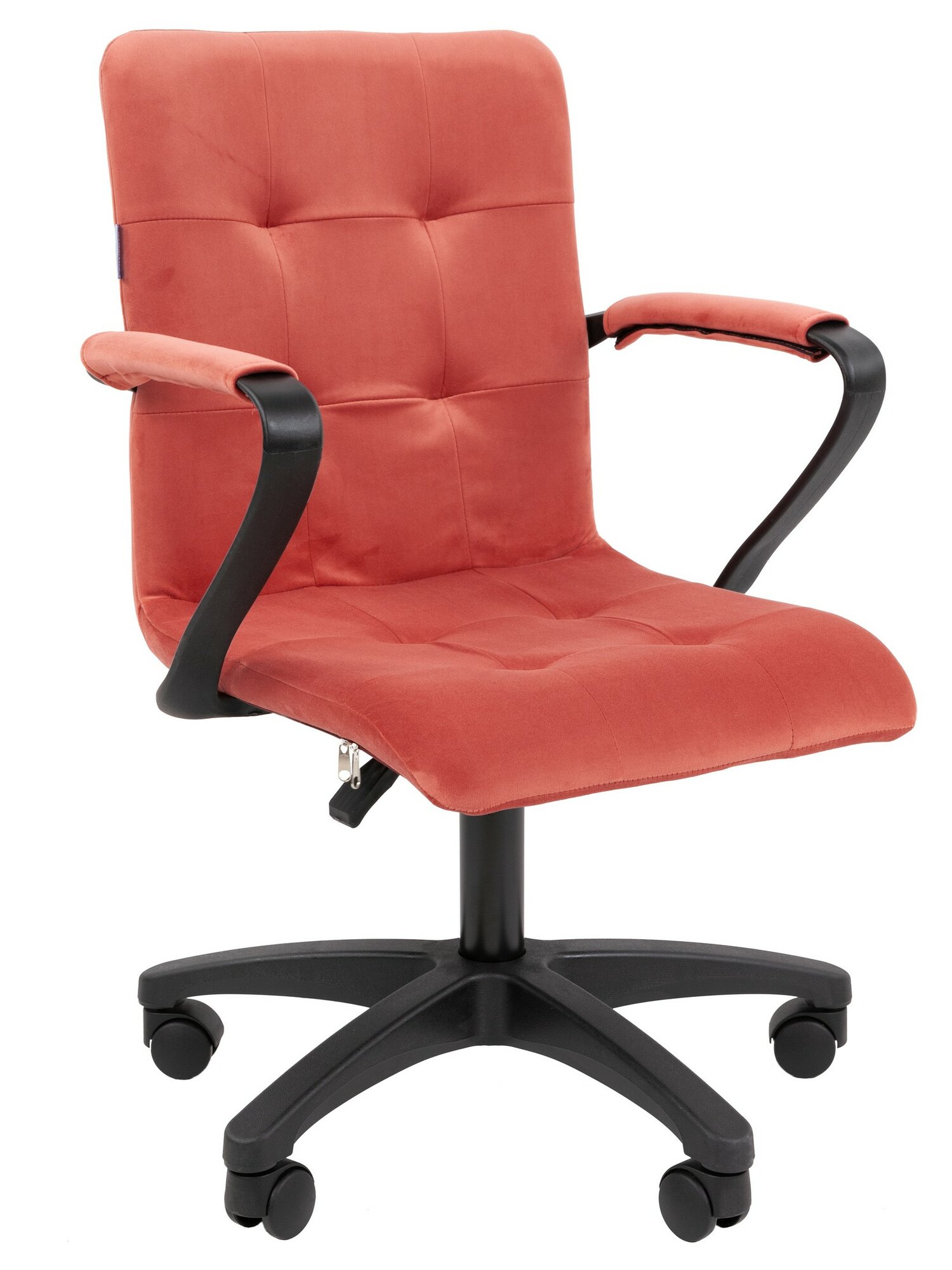 Компьютерное кресло CHAIRMAN 030 велюр, коралловый с подлокотниками, компактное, для дома или офиса, туалетного столика