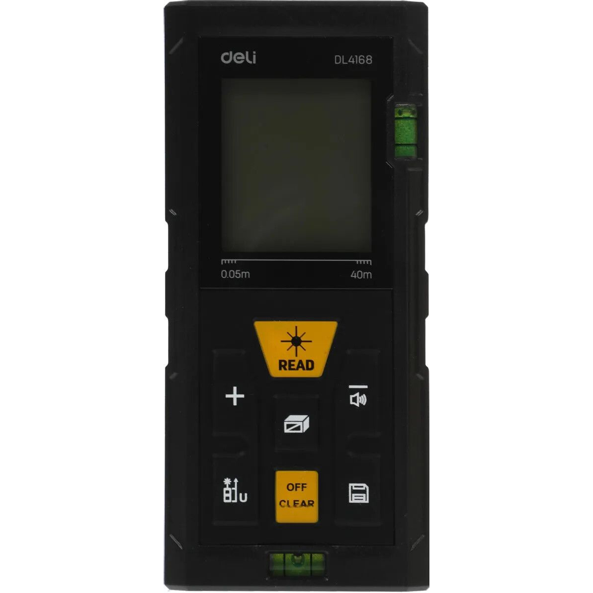 Дальномер Deli DL4168, черный, лазерный, 40 м, 670нм, луч красный