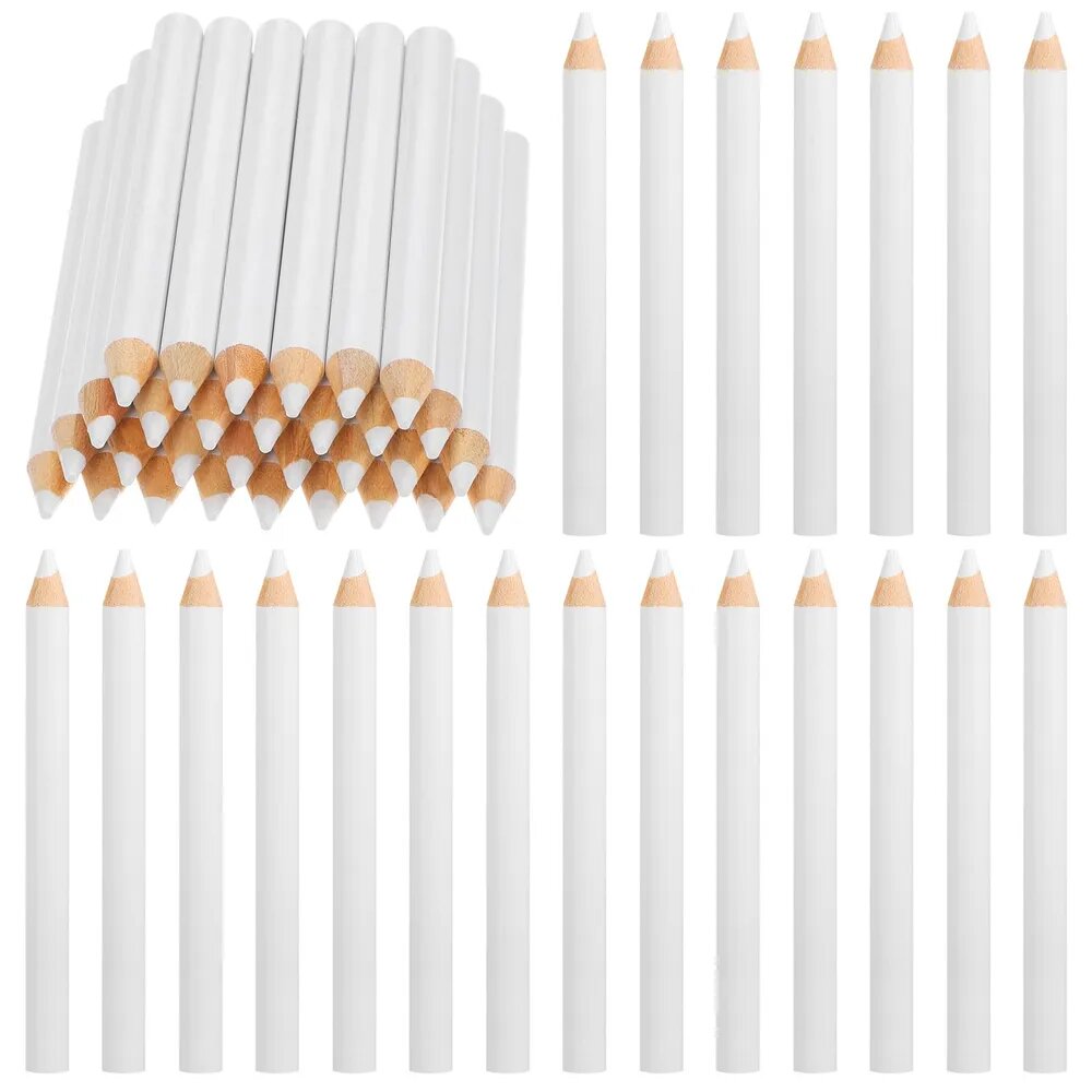 30 шт. белых карандашей для отбеливания ногтей с стразами и драгоценными камнями