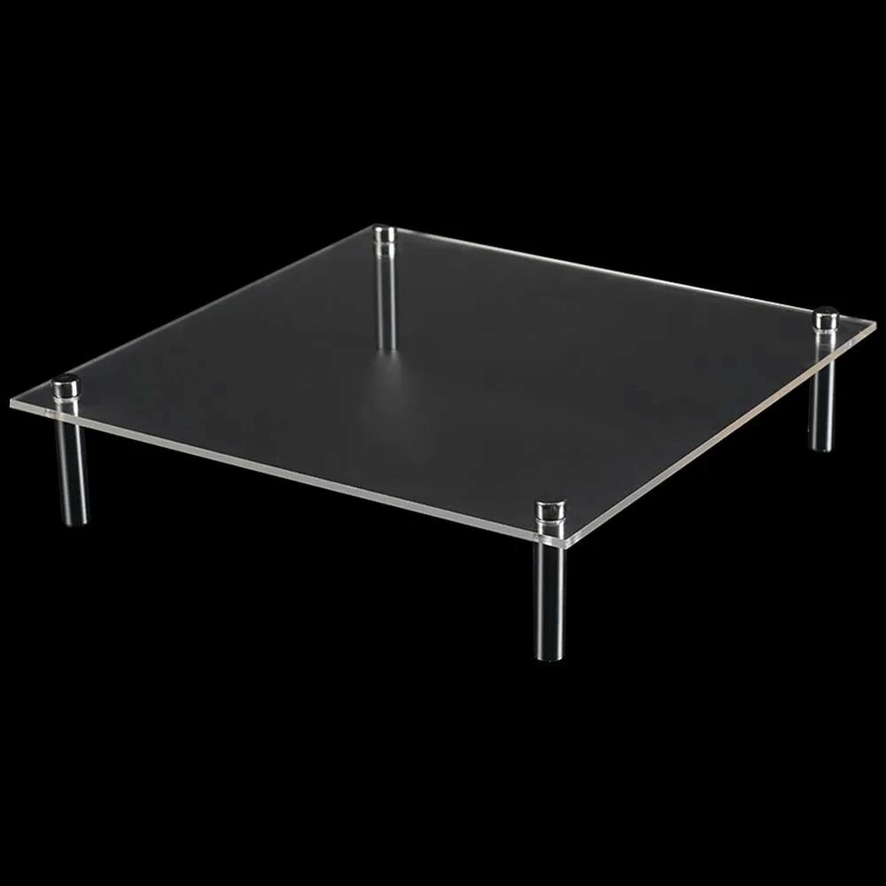 1 комплект прозрачных акриловых подставок для кексов, акриловых подставок для десертов с решеткой из нержавеющей стали, квадратный, 15 x 15 x 3,6 см