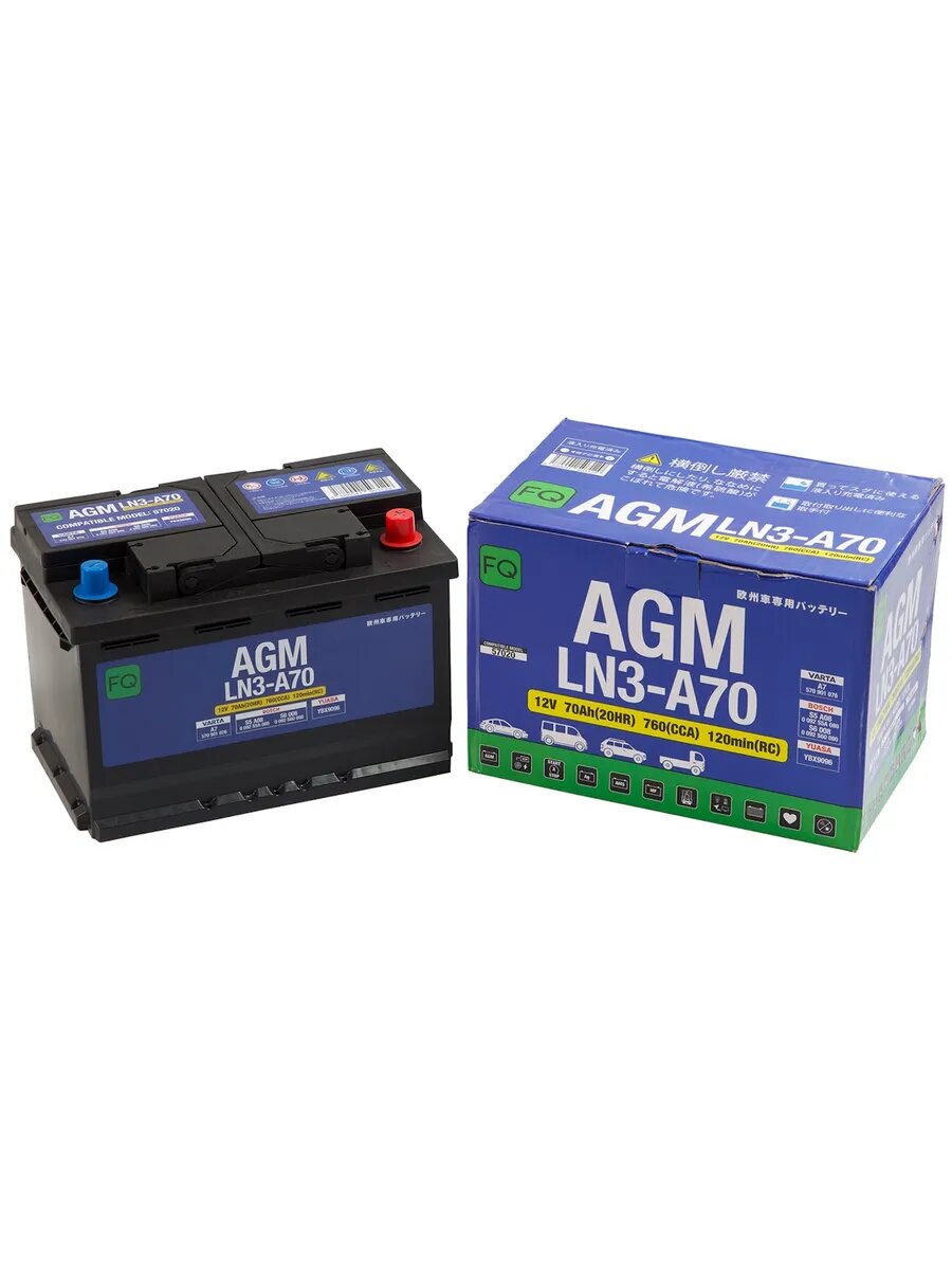 Аккумулятор FQ AGM LN3-A70 12V 70Ач обр. пол.