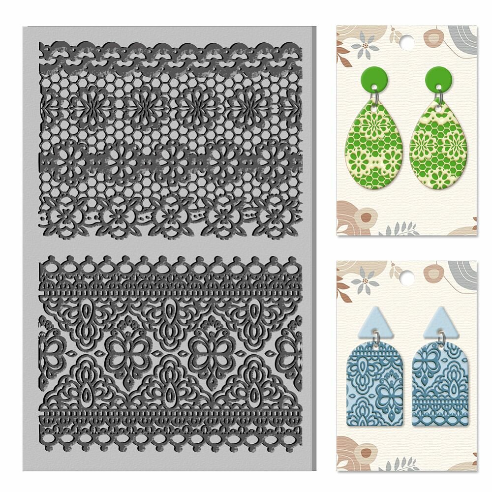 1 шт. Кружевной глиняный коврик с текстурой, винтажный шаблон для моделирования, текстурные листы, коврик с узором