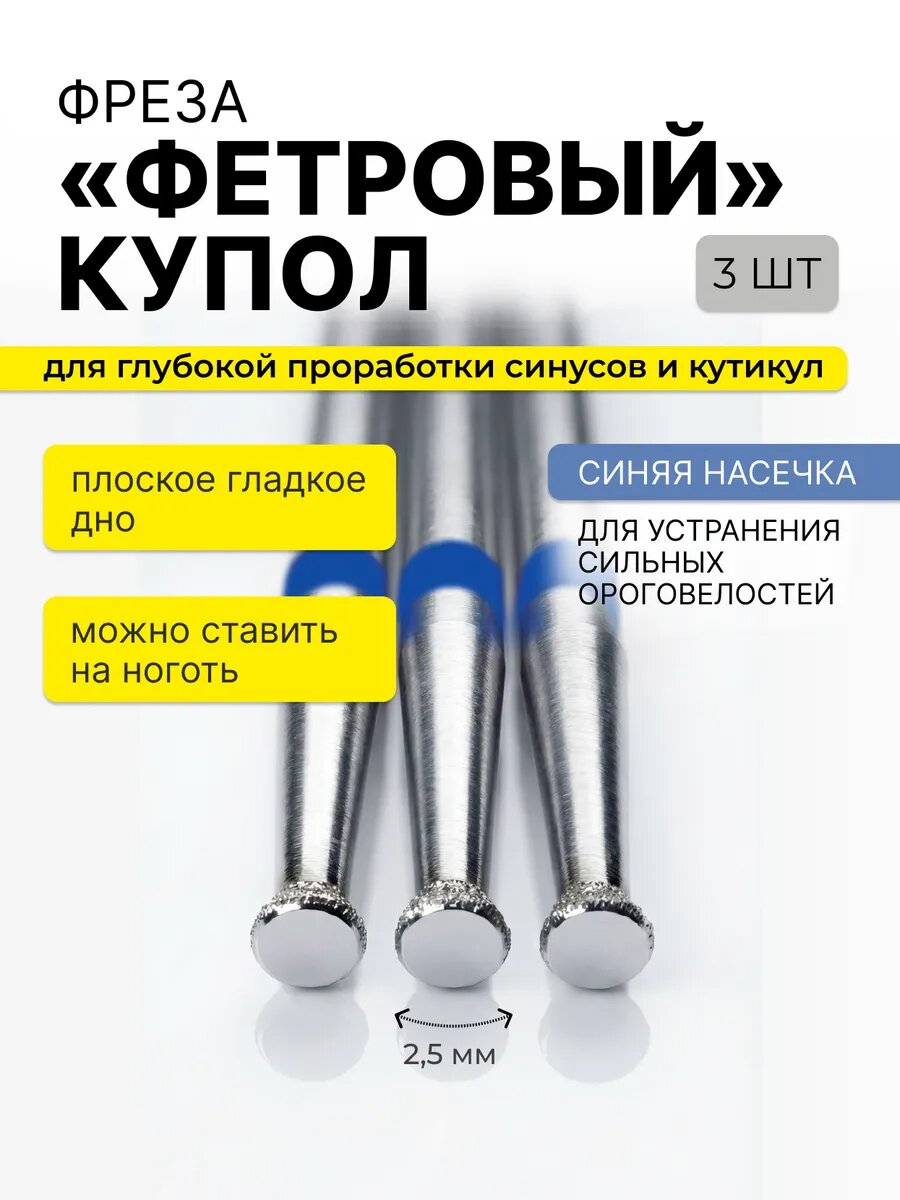 Анатомическая фреза для маникюра безопасная купол набор