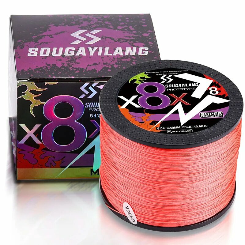 Sougayilang X8 рыболовная леска 100м, 0.23мм, 30lb, оранжевая