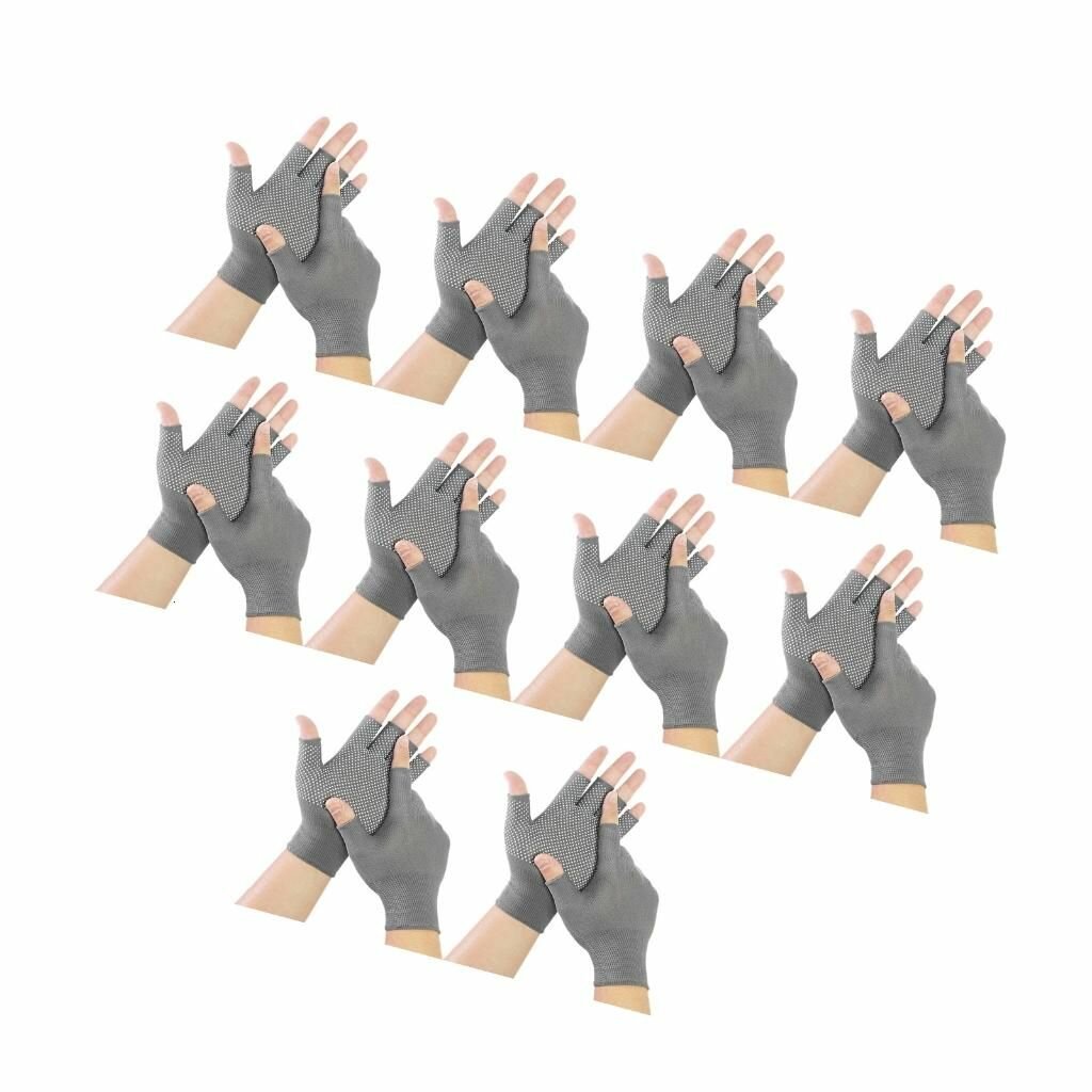 Эргономичные брезентовые перчатки без пальцев, Серый