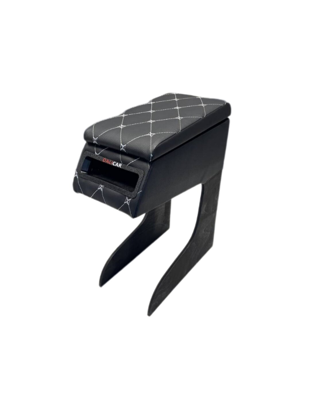 Подлокотник Nissan March k12 / Ниссан Марч к12 (2002-2010) Эко-кожа ромб белый/лёгкая установка/карман для телефона