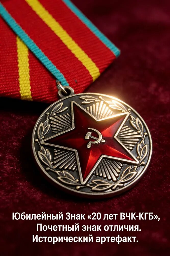 Советская российская медаль/20 лет коммунистической Красной Звезды КГБ/1