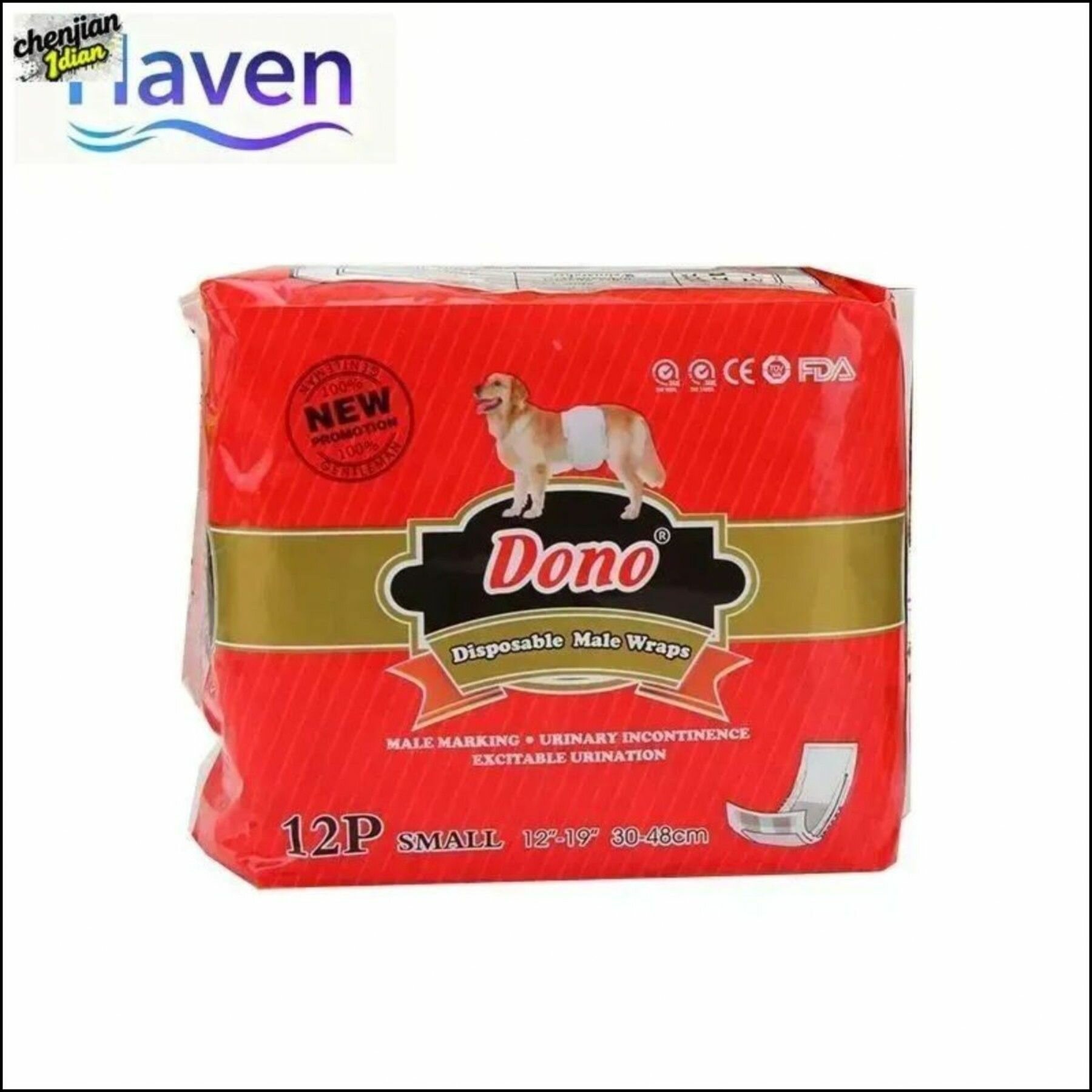 Одноразовые впитывающие пояса для кобелей DONO MALE PET DIAPER размер S 12 штук