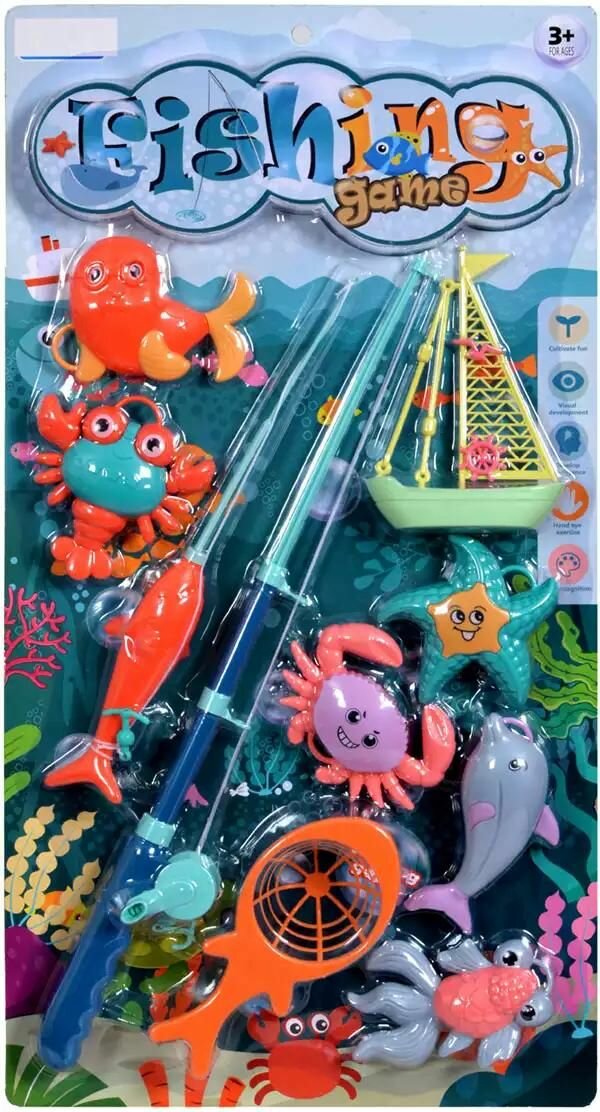 Игровой набор рыбалка Кораблик, 2 удочки, 6 рыбок, кораблик, сачок