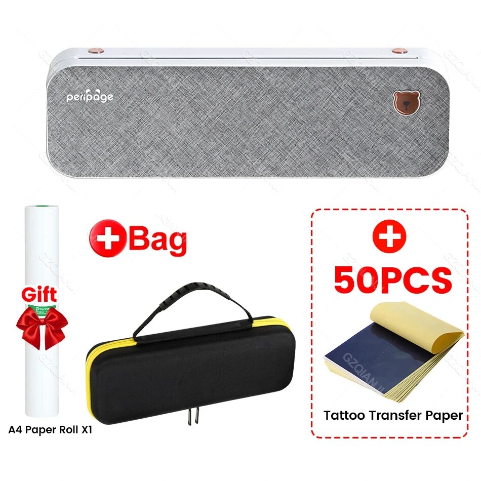 Термопринтер Peripage A40 небесно-серый 203Grey 1Bag 50Pcs