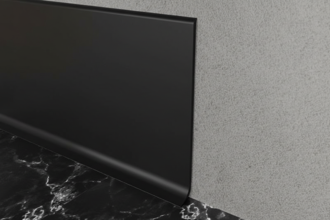 Алюминиевый плинтус Fezard ALP-100, черный, серебро. 3 метра