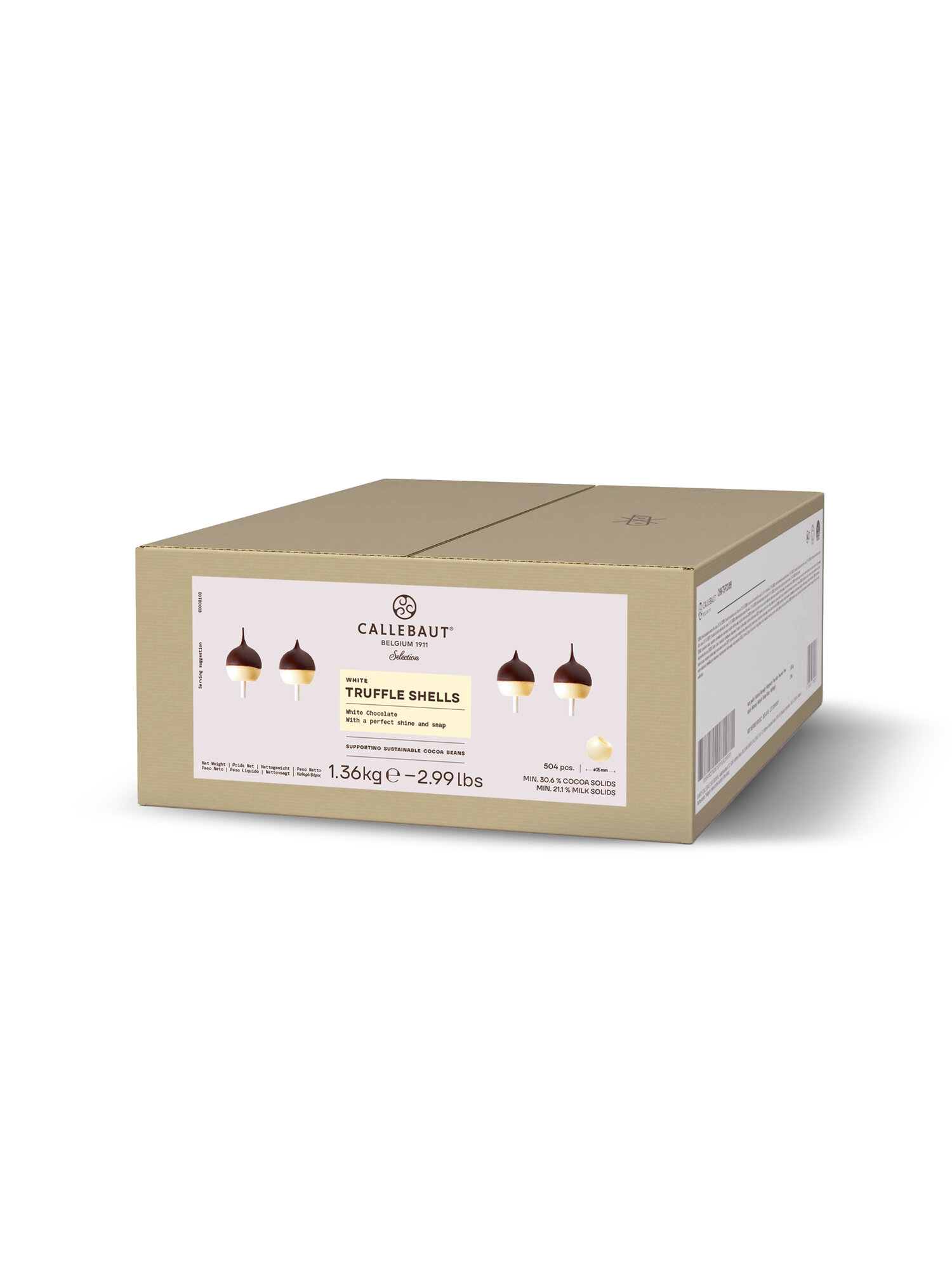 Трюфельные капсулы из белого шоколада Truffle Shells White Callebaut 504 шт