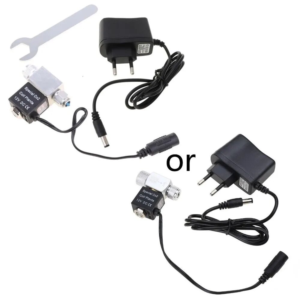 Электромагнитный клапан CO2 для аквариума с двойным выходом, EU