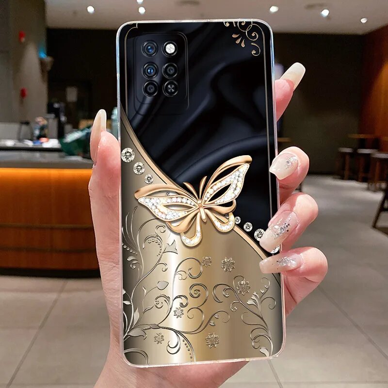 Чехол для Infinix Note 10 Pro с бабочкой, TPU-TPU321