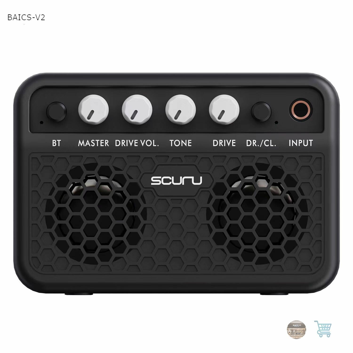 Портативный комбоусилитель для электрогитары Caline Scuru S3, на батарейках, 5Вт, Перезаряжаемый, Bluetooth