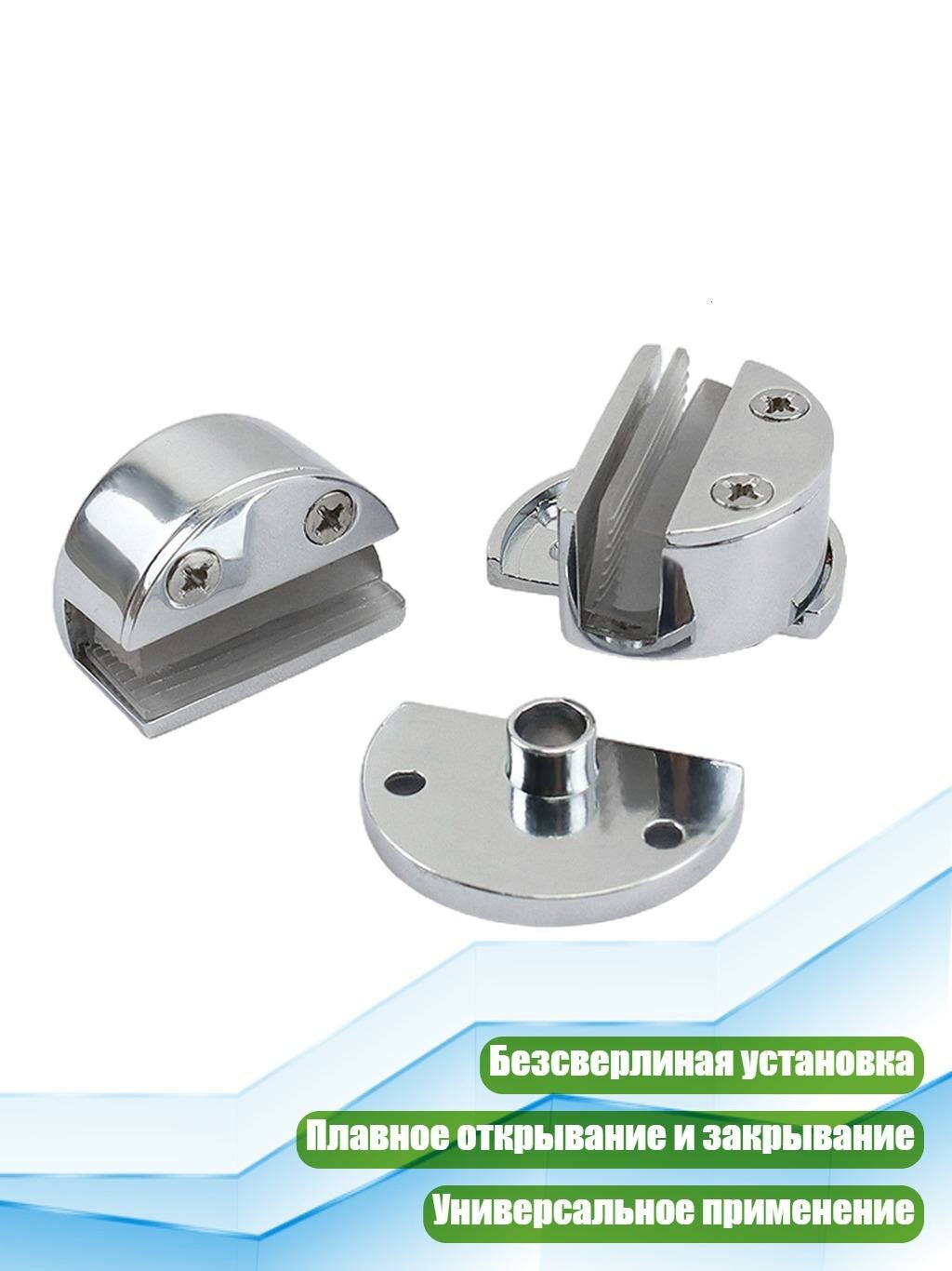 Поворотные петли для стеклянных дверей без сверления