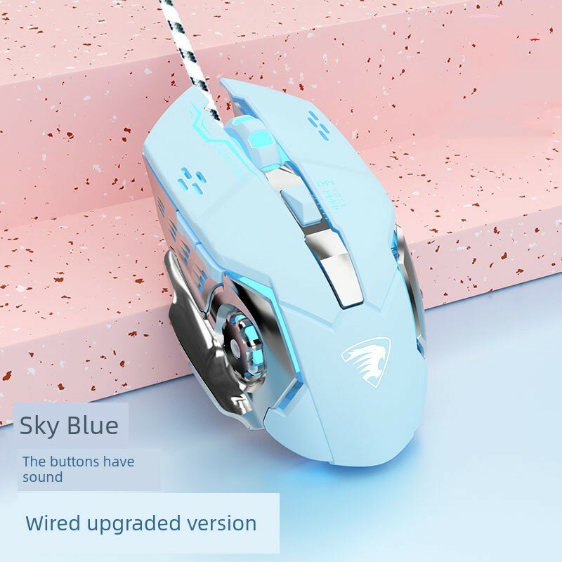 Проводная игровая мышь Hot Wheels, бесшумная, механическая, для киберспорта, с макросами, компьютерный периферийный