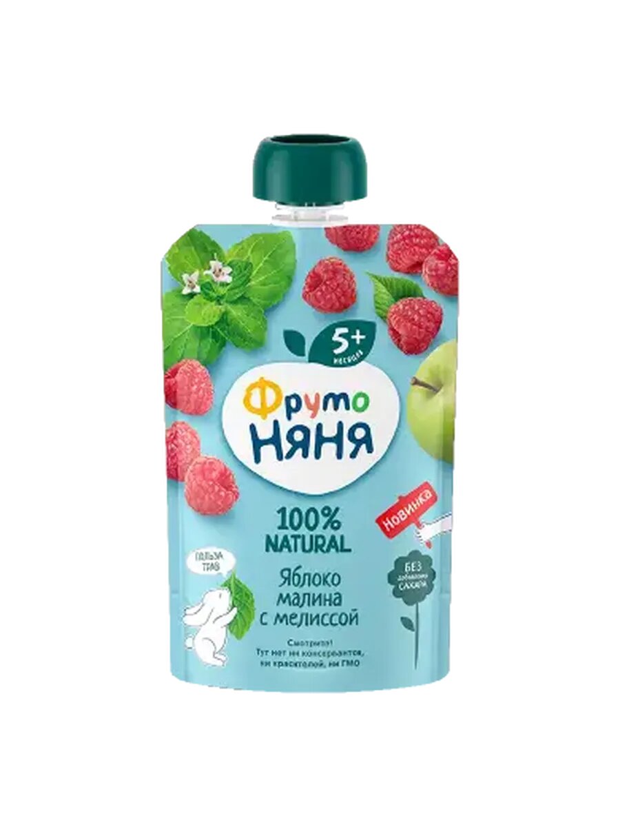 ФрутоНяня Пюре яблоко малина мелисса 90г