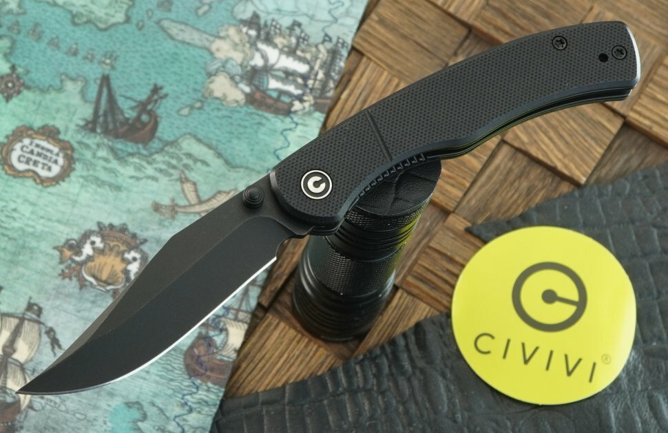 Складной нож Civivi Clingman, сталь Nitro-V, BW, рукоять черный G-10