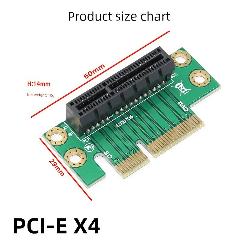 PCIe x4 адаптер, 90-градусный угол для расширения видеокарты в серверном корпусе