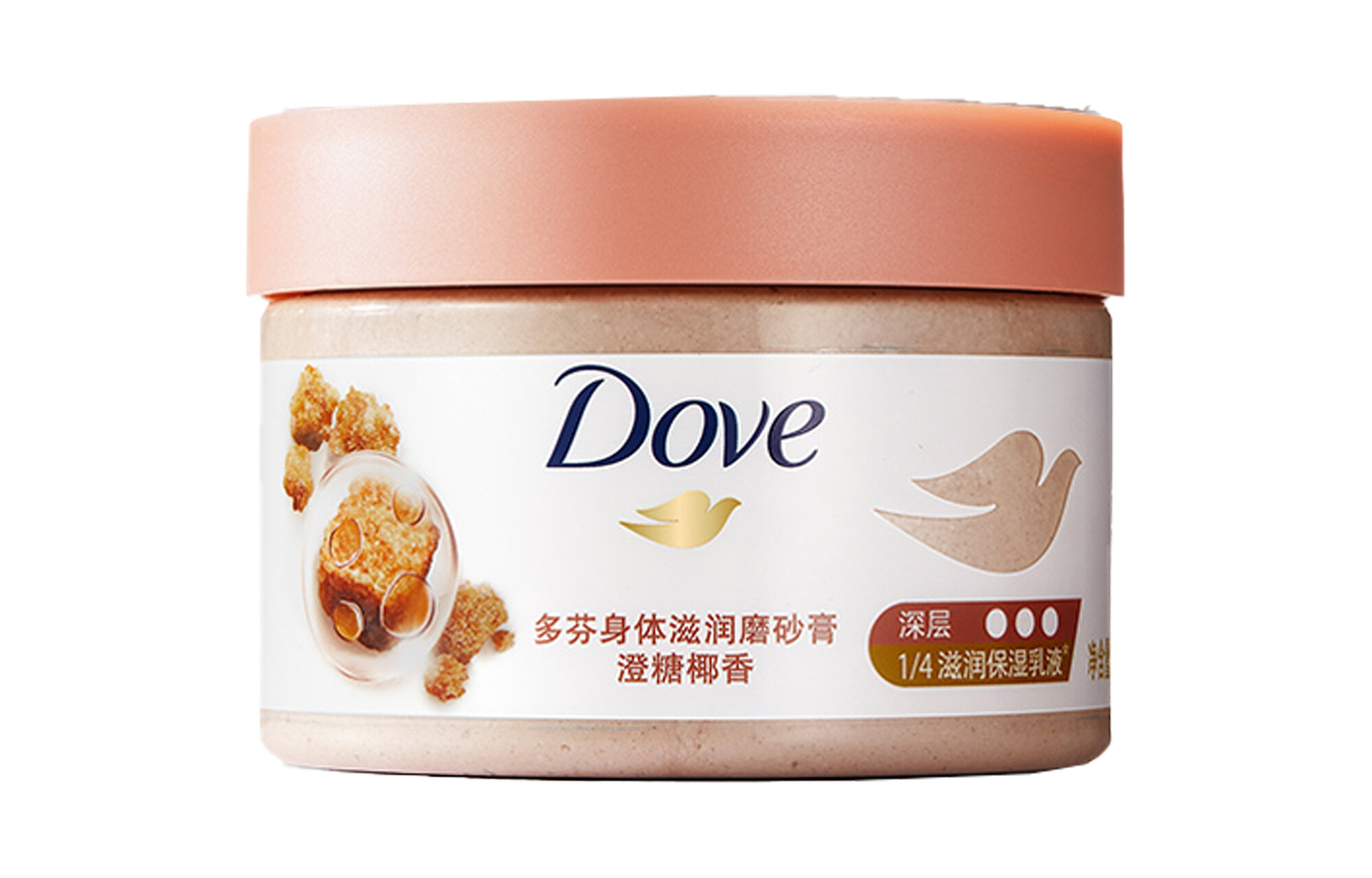 Скраб для тела унисекс Dove фруктовый аромат, 3 Pcs, 280g, 5702140, увлажняющий, отшелушивающий, гидратирующий