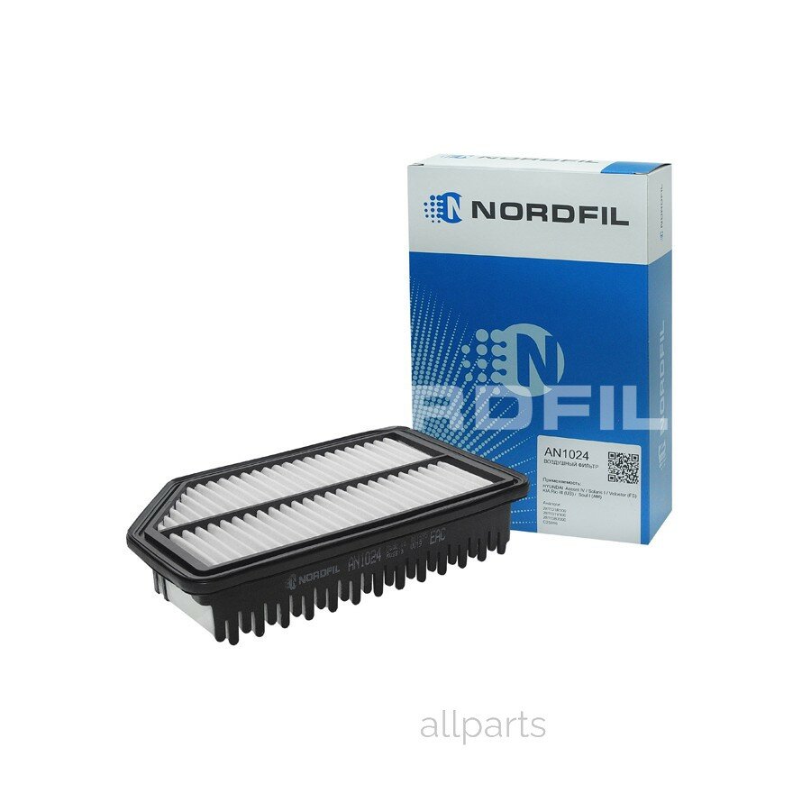NORDFIL AN1024 Фильтр воздушный Hyundai Accent IV Solaris Veloster Kia Rio III Soul
