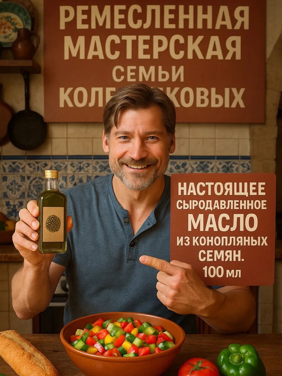 Сыродавленное Конопляное масло из семян - 100 мл.