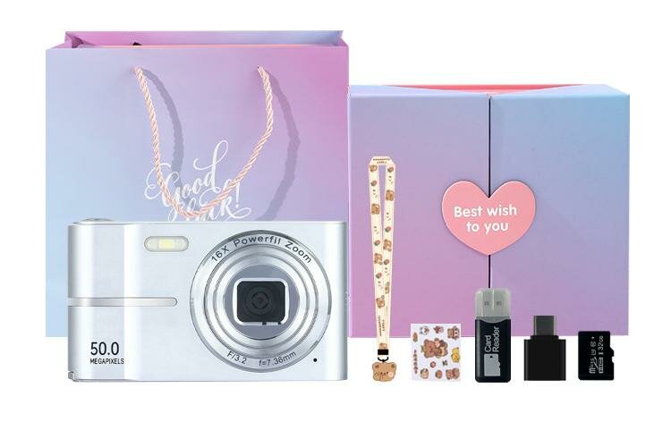 Цифровой фотоаппарат унисекс HEY CAT'S DIARY 5824757, Silver Cameras[Festival Box Limited Edition]32G-Compatibility Apple Transfer