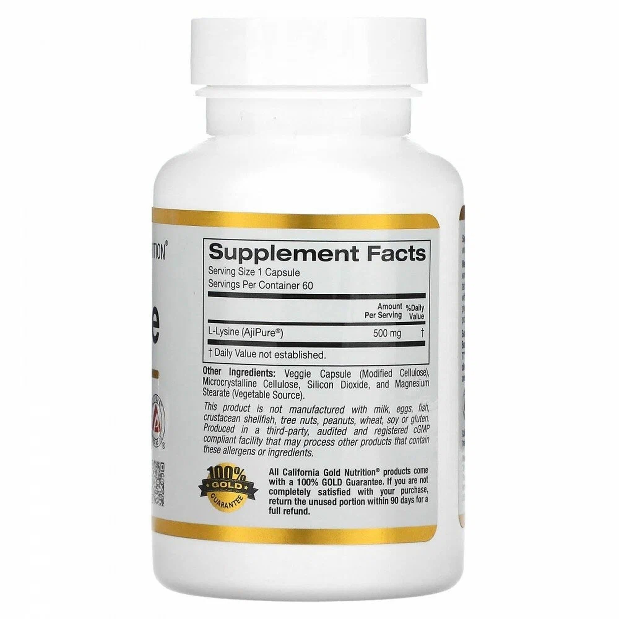 California Gold Nutrition L-Lysine капс, 500 мг, 60 шт.