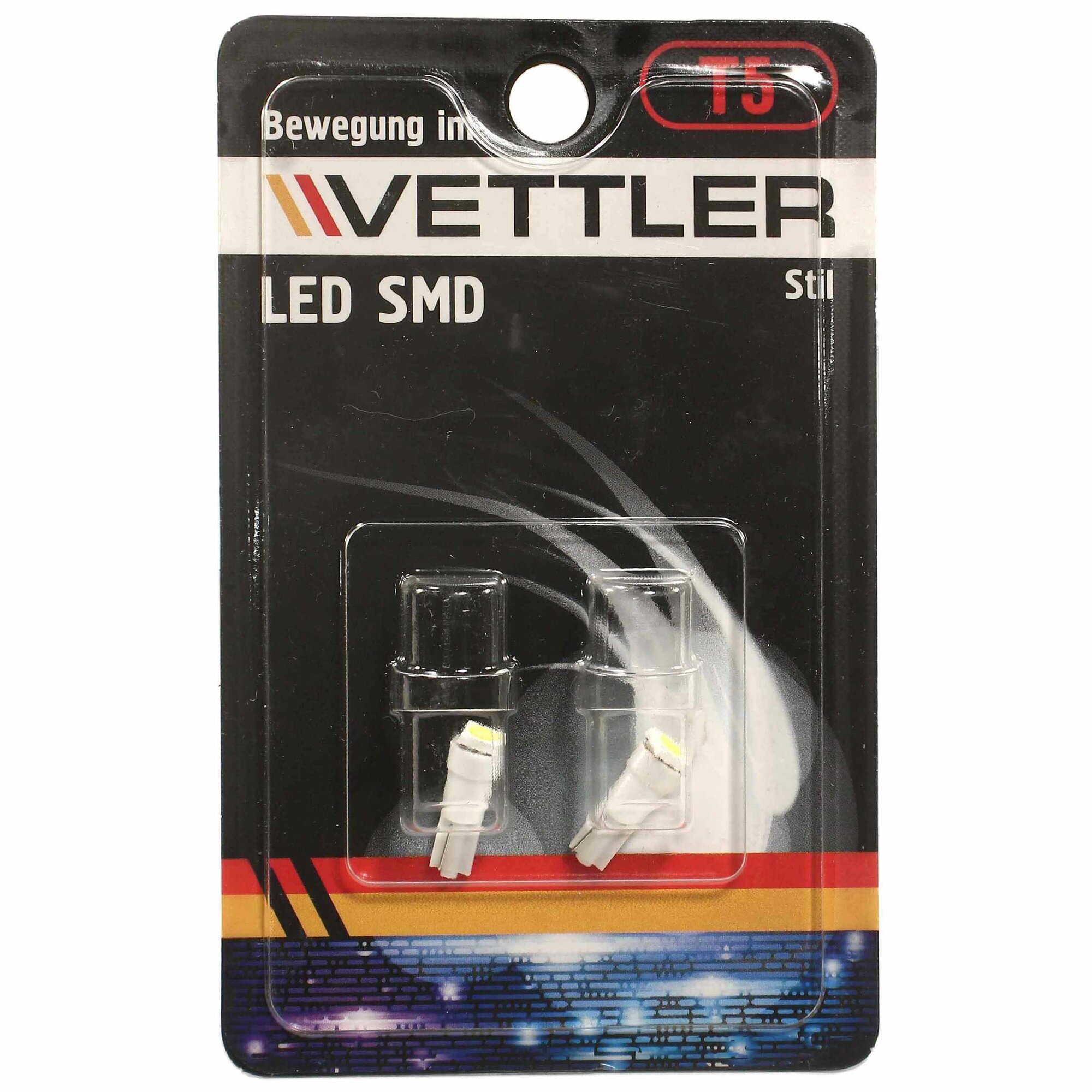 Лампа светодиодная 12V T5 бесцокольная (панель приборов) 1 SMD белый (W2*4.6d) к-т 2 шт